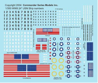 Decals for 1/350 WW II US Naval Cruisers & Destroyers