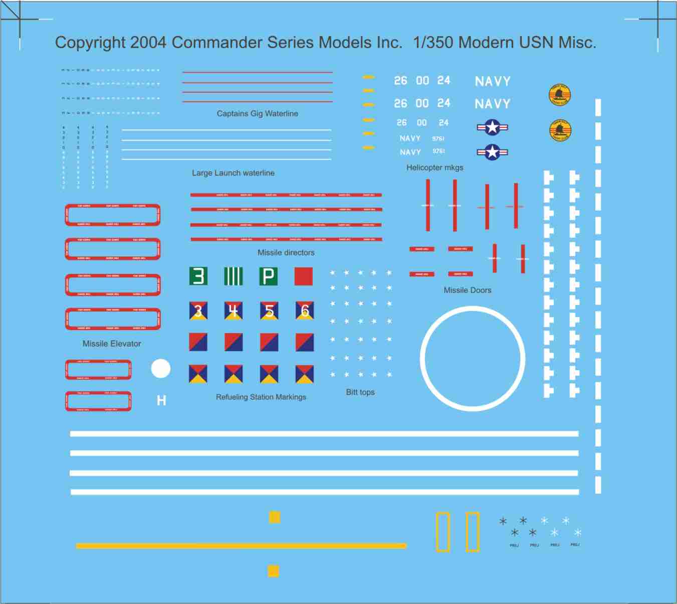 Modern Cold War Cruisers & Destroyer Decals 1/350
