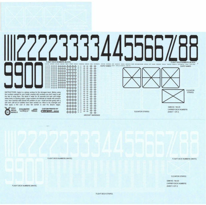 WWII USN Naval Aircraft Carriers Decals
